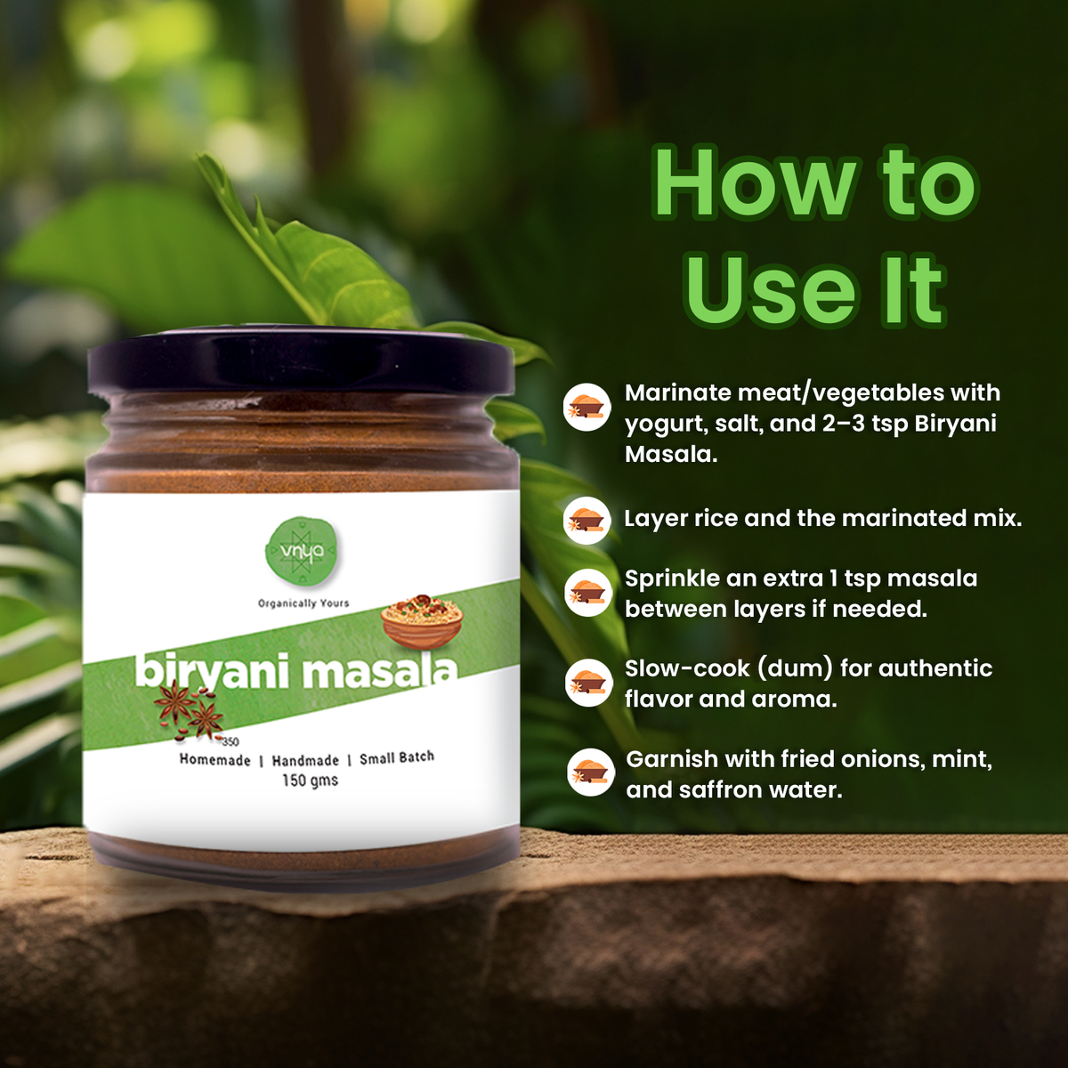 BIRYANI MASALA (JAR) – Vnya, Organically Yours